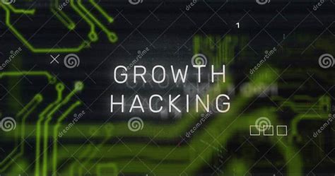 Image Of Growth Hacking Text Banner Over Data Processing And