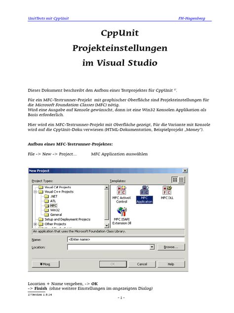 Cppunit Projekteinstellungen Pdf