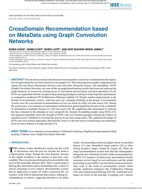 Pdf Crossdomain Recommendation Based On Metadata Using Graph