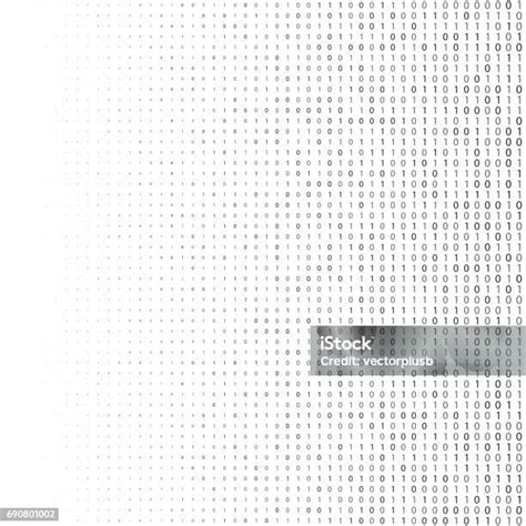 Binary Code Halftone Background Zero And One Abstract Symbols Coding Programming Concept Vector