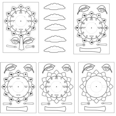 Fun Printable Flower Clock Craft Analog Telling Time Math Activity For