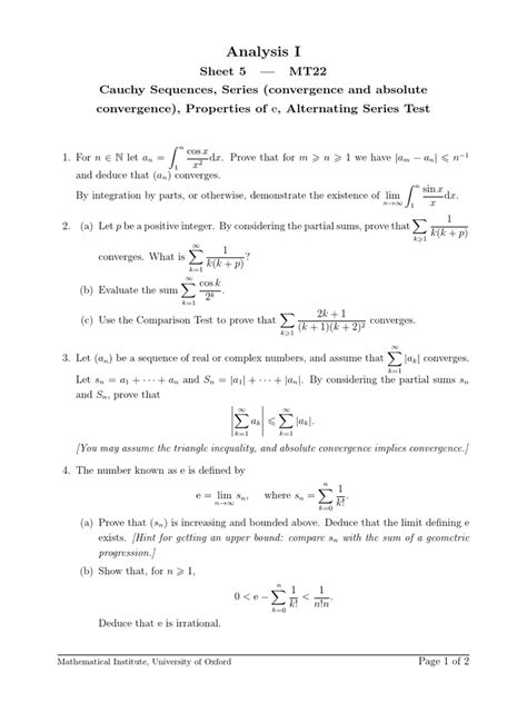 Analysisi Sheet5 Pdf Limit Mathematics Mathematical Relations