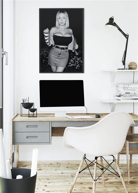 Sydney Sweeney Poster Black And White Aesthetic Celebrity Wall Art