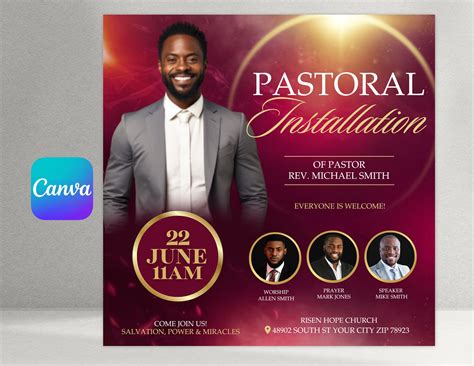 Pastoral Installation Church Flyer Church Flyer Etsy