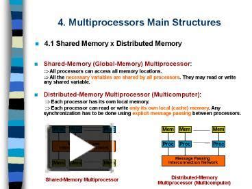 4 Multiprocessors Main Structures Presentation Free To View