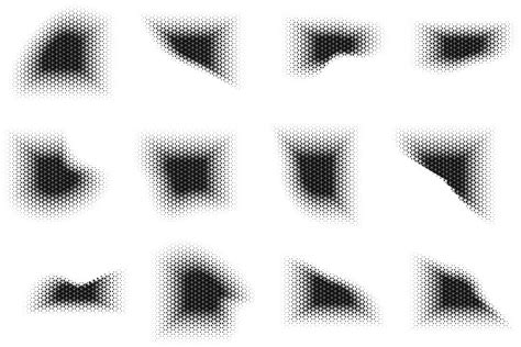 Halftone Triangle Pattern Reprographic Technique Vector Image