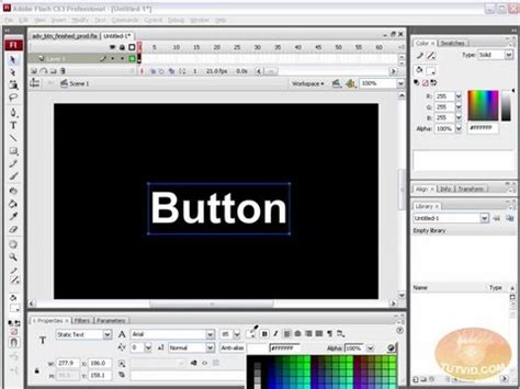 Creating Animating Advanced Rollover Buttons In Flash CS Flash Tutorials