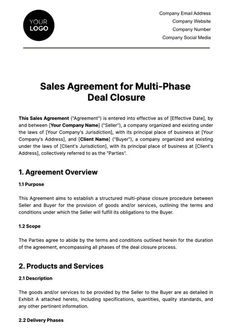 Free Credit Sale Agreement Template To Edit Online