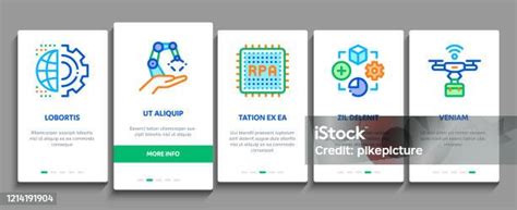 Rpa 로봇 프로세스 자동화 온보딩 요소 아이콘 세트 벡터 Cpu에 대한 스톡 벡터 아트 및 기타 이미지 Cpu 개념 데이터 Istock