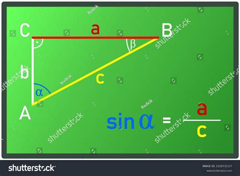 Calculating Sin Function Right Triangle On Stock Vector Royalty Free Shutterstock