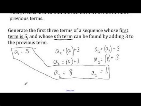 Sequences - Recursive Formulas, basic - YouTube