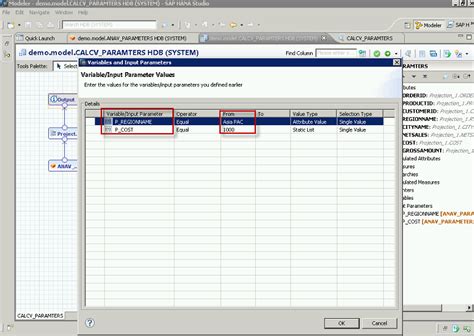 Input Paramters Configuration For Analytic View An SAP Community