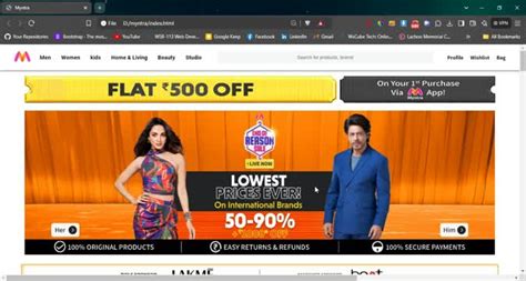Shrenik Jain On Linkedin Webdevelopment Html Css Myntraclone Portfolio Webdesign