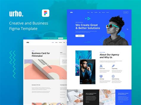 Creative Studio Figma Template UI Design Urho Agency Portfolio Components Webdesign