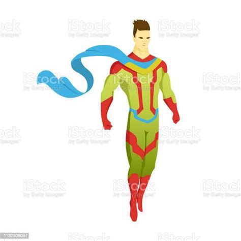 케이프와 함께 서 있는 슈퍼 히어로 바람에 흔들며 팝 아트 만화 스타일 슈퍼 히어로 벡터 포스터 디자인 벽 장식 일러스트 레이 션 볼테르 인조에 대한 스톡 벡터 아트 및