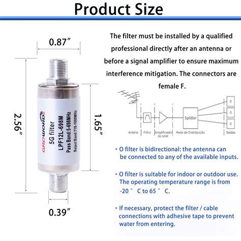Getuscart Groword 5g Lte Filter For Tv Antenna Signal Purifier Improve