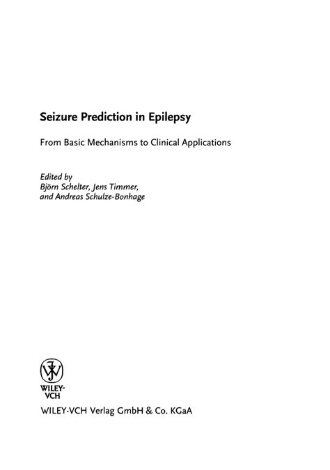 Pdf Seizure Prediction In Epilepsy