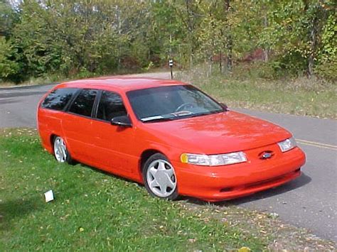 Ford Taurus Sho Station Wagon 1990s Red Car Classic Car Show