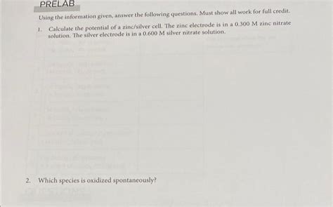 Solved Using The Information Given Answer The Following