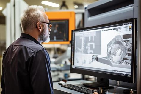 premium ai image a man is looking at a computer screen