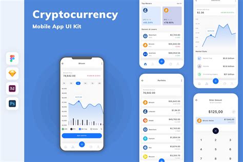 Cryptocurrency Mobile App Ui Kit Photoshop Templates ~ Creative Market
