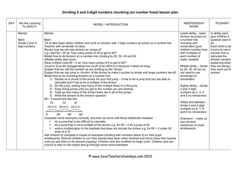Chunking On A Number Line Worksheets Lesson Plans Model Guide
