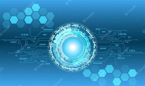 Premium Vector Abstract Blue Computer Technology Background With