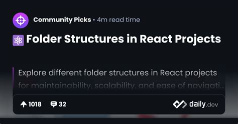 ⚛️ Folder Structures In React Projects Dailydev