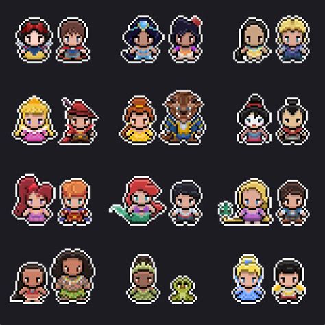 Disney Princesses Alexander Mironidis Pixel Art Characters Pixel