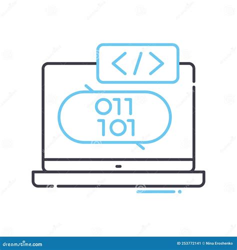Coding Line Icon Outline Symbol Vector Illustration Concept Sign