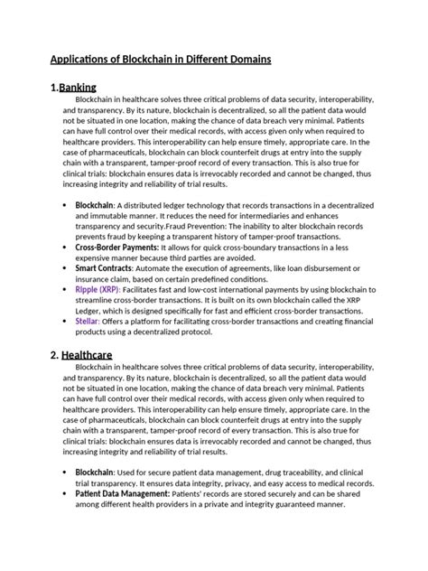 Applications Of Blockchain In Different Domains Pdf Artificial