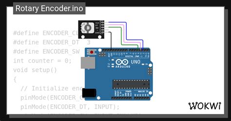 Rotary Encoder Ino Wokwi ESP STM Arduino Simulator