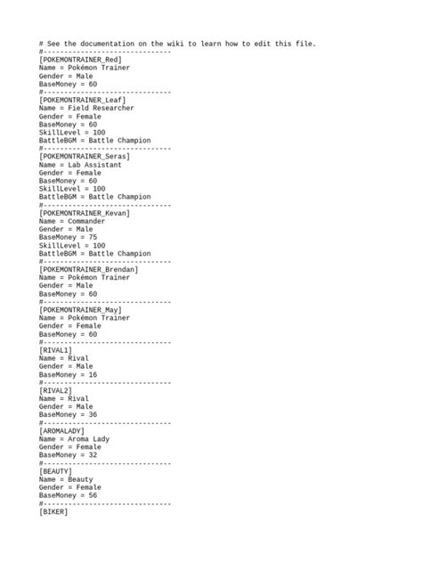 Trainer Types Pdf Role Playing Games Nintendo Games