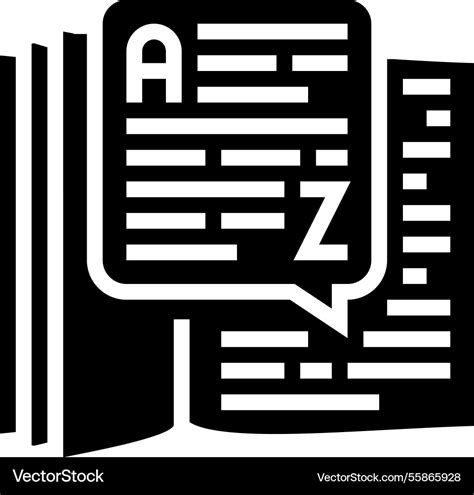 Dictionary Nlp Glyph Icon Royalty Free Vector Image