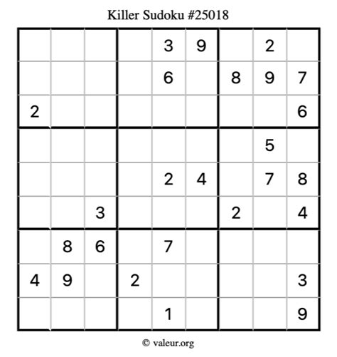 Killer Sudoku Puzzle 25018