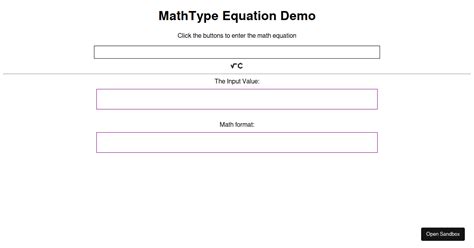 mathtype equation demo forked codesandbox