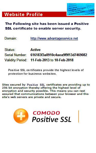 Comodo Positive SSL Certificate