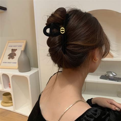 페리픽스 무배당일발송 금장 벨벳 진주 큐빅 올림머리 반머리 반묶음 헤어핀 집게핀