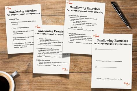 Dysphagia Oropharyngeal Exercise Packet Swallow Therapy Handouts For