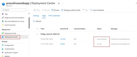 Azure Deploy Web App Linux Starts In Container Even Publishing Model