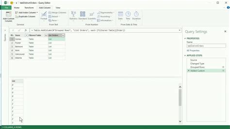 Distinct Orders From A Transaction Table Group By Power Query Jumpstarter Youtube