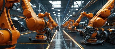 Automated Robotics On An Industrial Assembly Line Premium Ai Generated Image