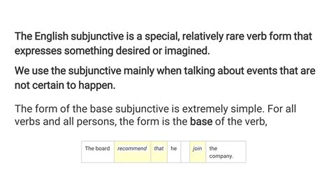 What Is The Subjunctive Examples And Explanation Ppt