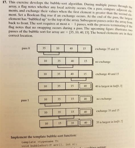 Solved This Exercise Develops The Bubble Sort Algorithm Chegg