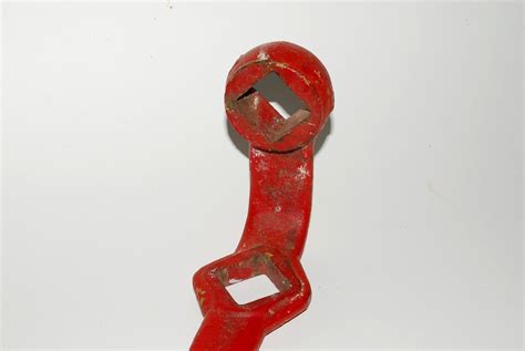 Vintage Fire Hydrant Spanner Wrench Red Cast Iron Square Valve Key 4676011137