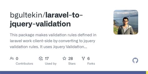 github bgultekin laravel to jquery validation this package makes