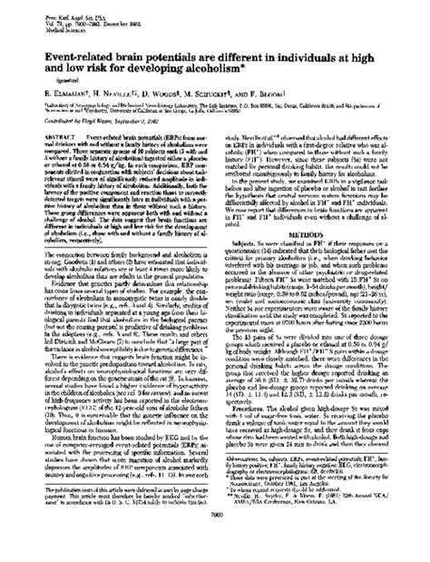 pdf event related brain potentials are different in individuals at