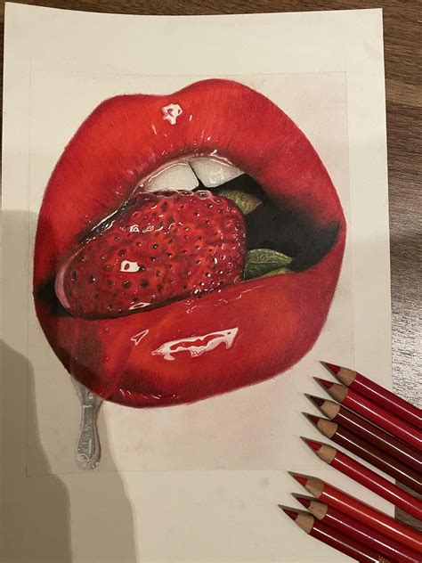 How To Draw Realistic Lips With Colored Pencils