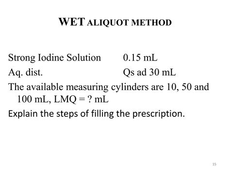 Aliquot Method For Weighing And Measuring Pdf