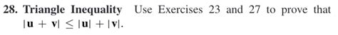 Solved Triangle Inequality Use Exercises And To Chegg